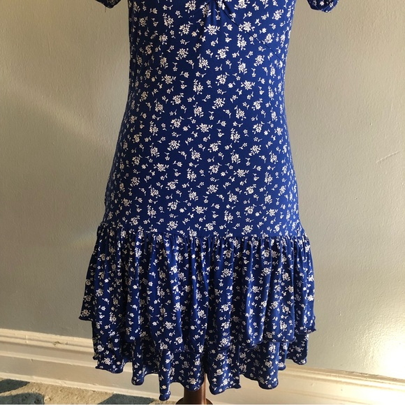 Quiz | Dresses | Quiz Blue Floral Frill Tiered Dress Nwt | Poshmark